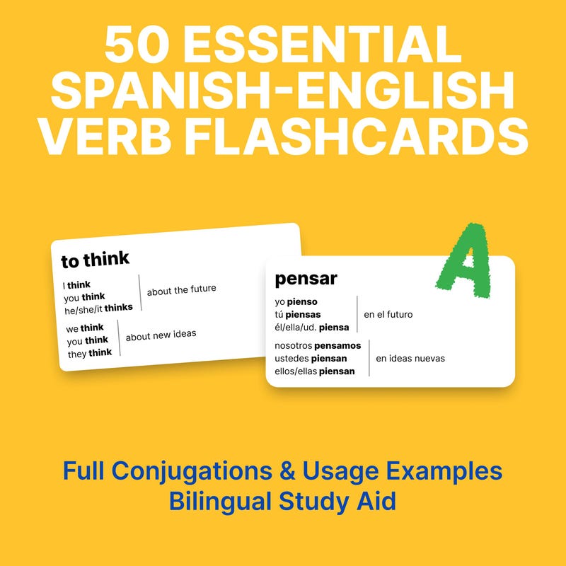 Language Flashcards Spanish - Etsy