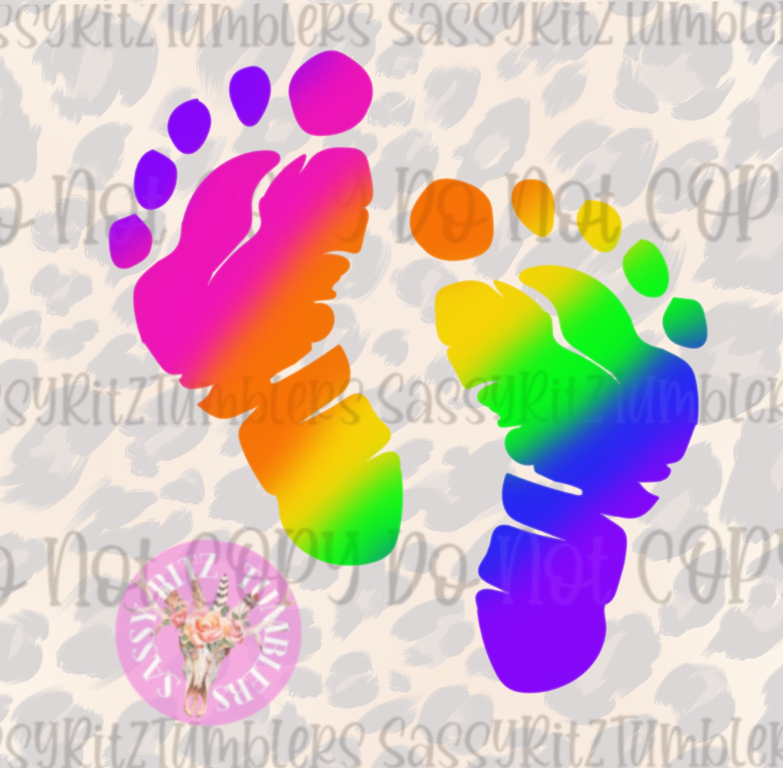 Rainbow Baby Footprints