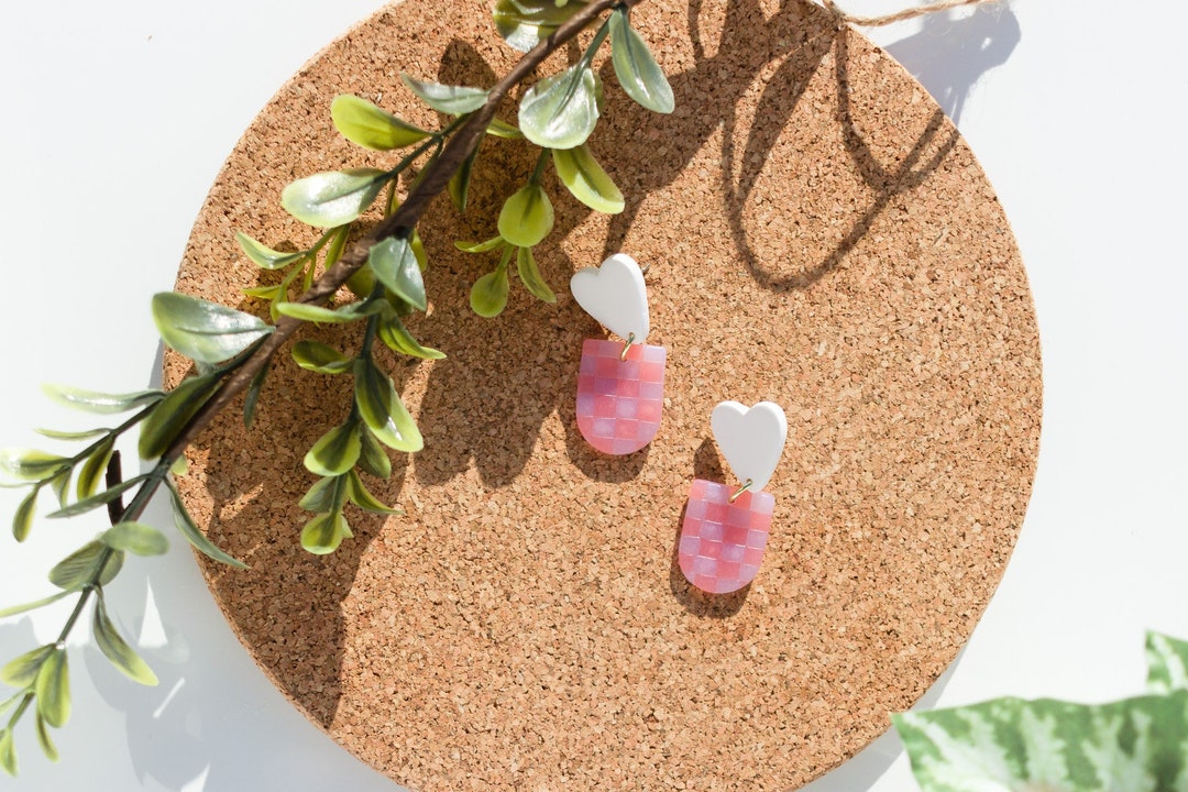 Pink and Purple Translucent Checkerboard With Hearts - Etsy