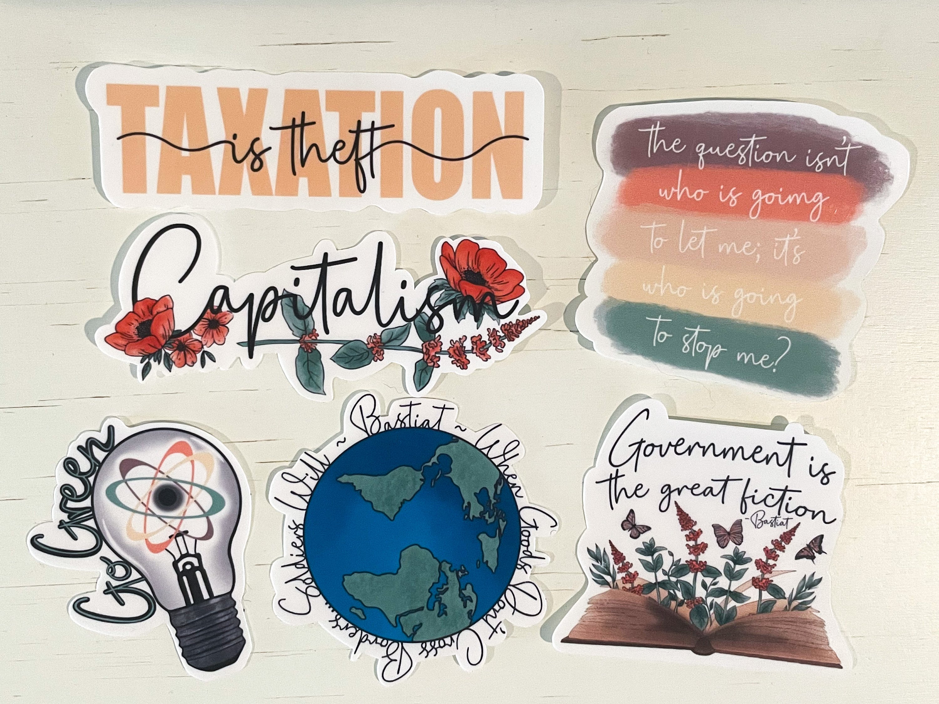 Libertarian Sticker Pack Pro Capitalism Sticker Taxation is | Etsy