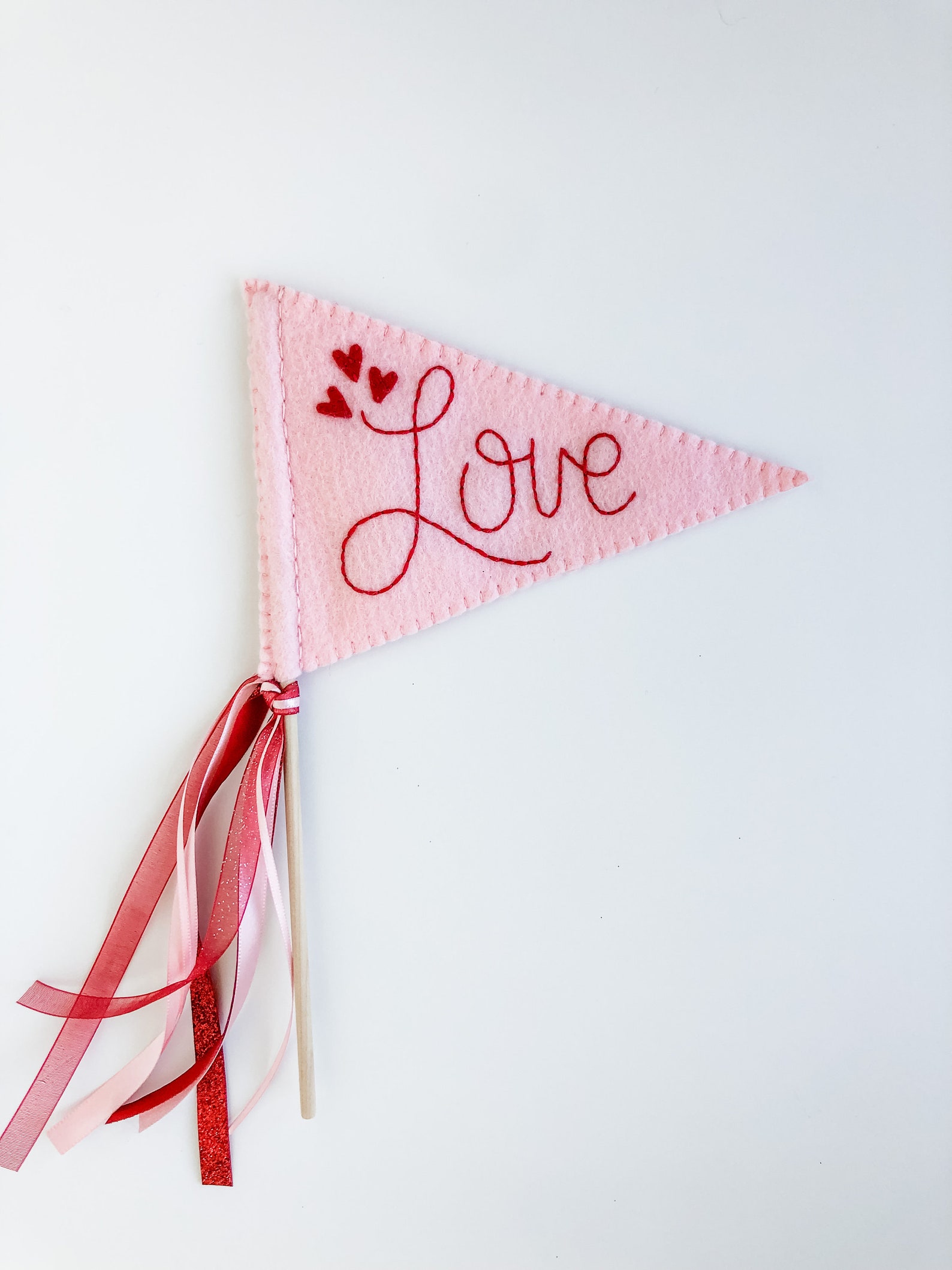 Handmade Felt Valentines Day Flag, Valentines Day Pennant, Love Flag ...