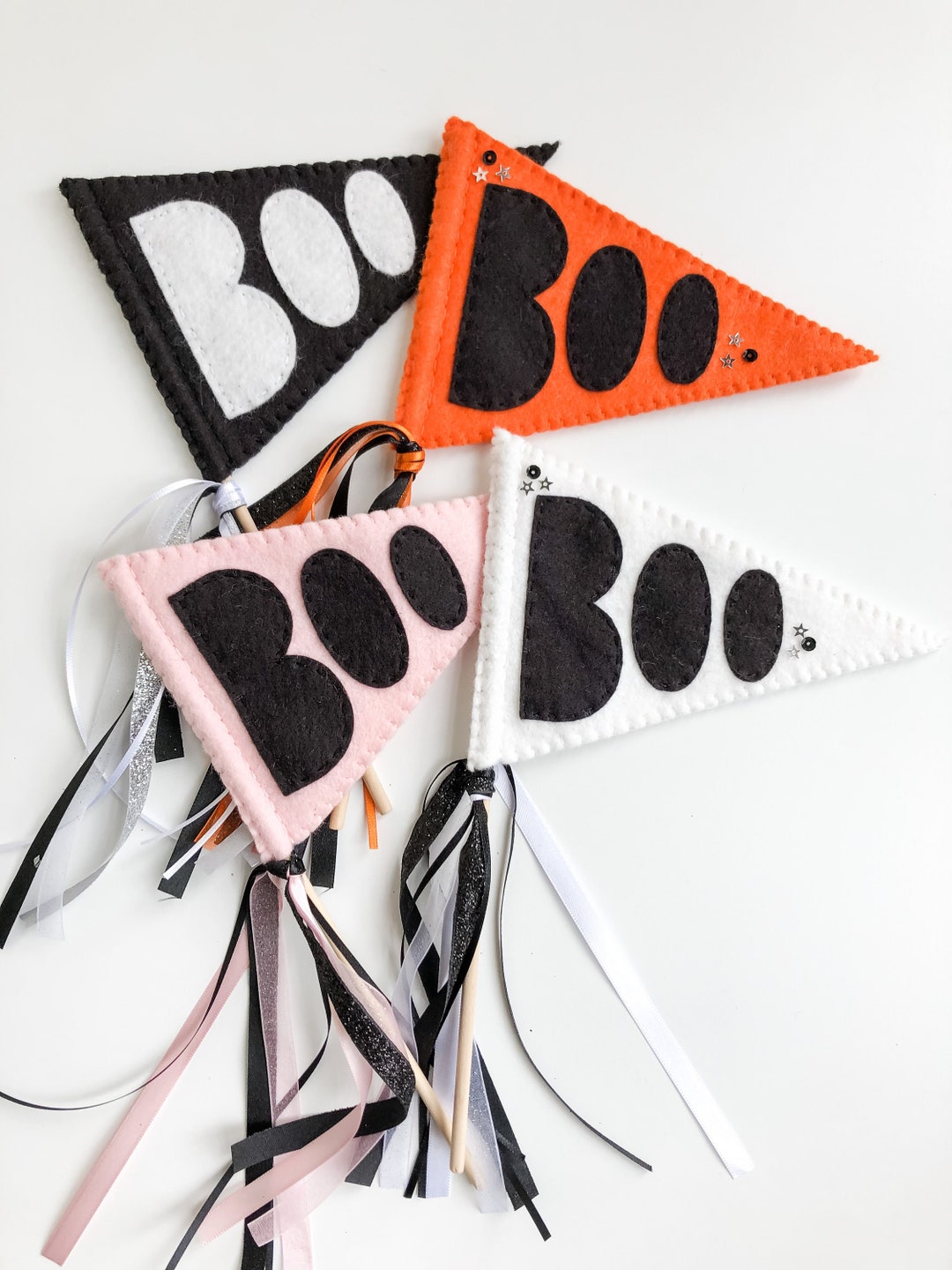 Handmade Felt Halloween Flag, Halloween Pennant, Boo Flag, Boo Pennant ...