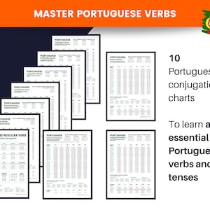 Master Portuguese Verbs and Conjugations – Full Digital Chart Set - Etsy