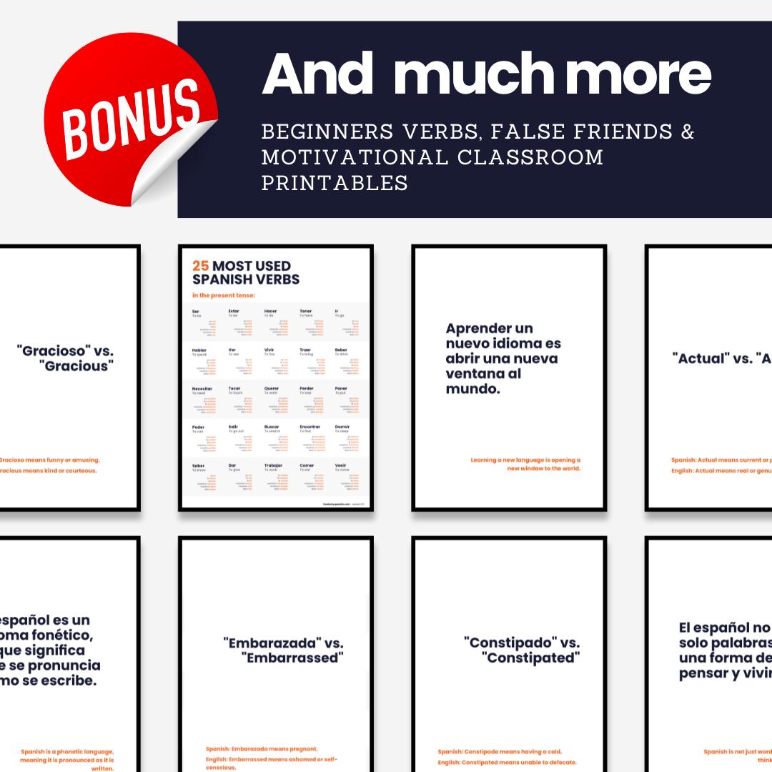 Ultimate Spanish Visual Guide; 200+ Digital Posters, Sheets & Charts - Etsy