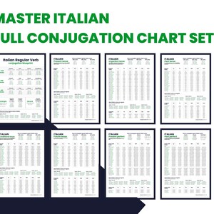 Master Italian Conjugation Full Digital Chart Set - Etsy