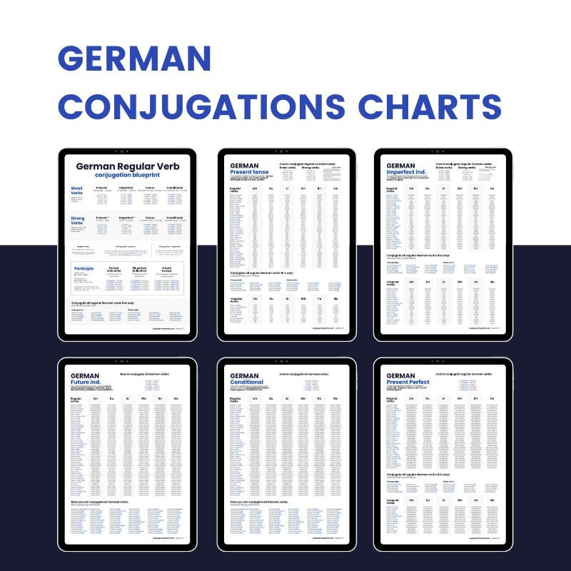 Master German Verbs: Full Conjugation Set - Etsy