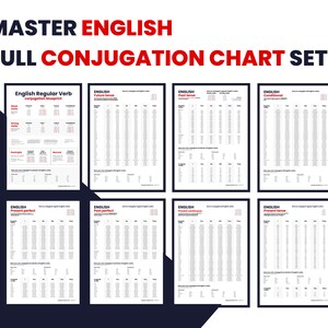Master English Conjugation – Full Digital Conjugation Chart Set to ...