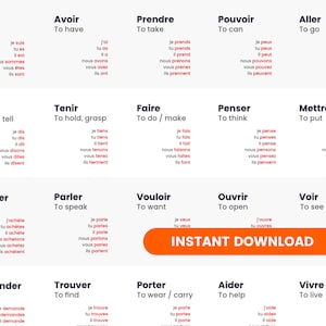 25 Most Used Verbs in French - PDF - Etsy
