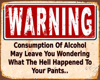 Alcohol Warning Sign - Etsy