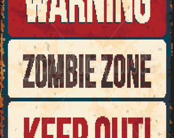 Zombie Tin Sign - Etsy