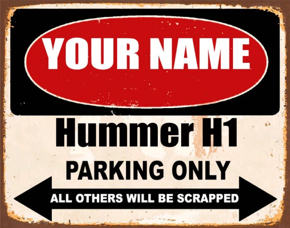 Garage Workshop Customised Hummer H1 Parking Only Tin Sign - Etsy