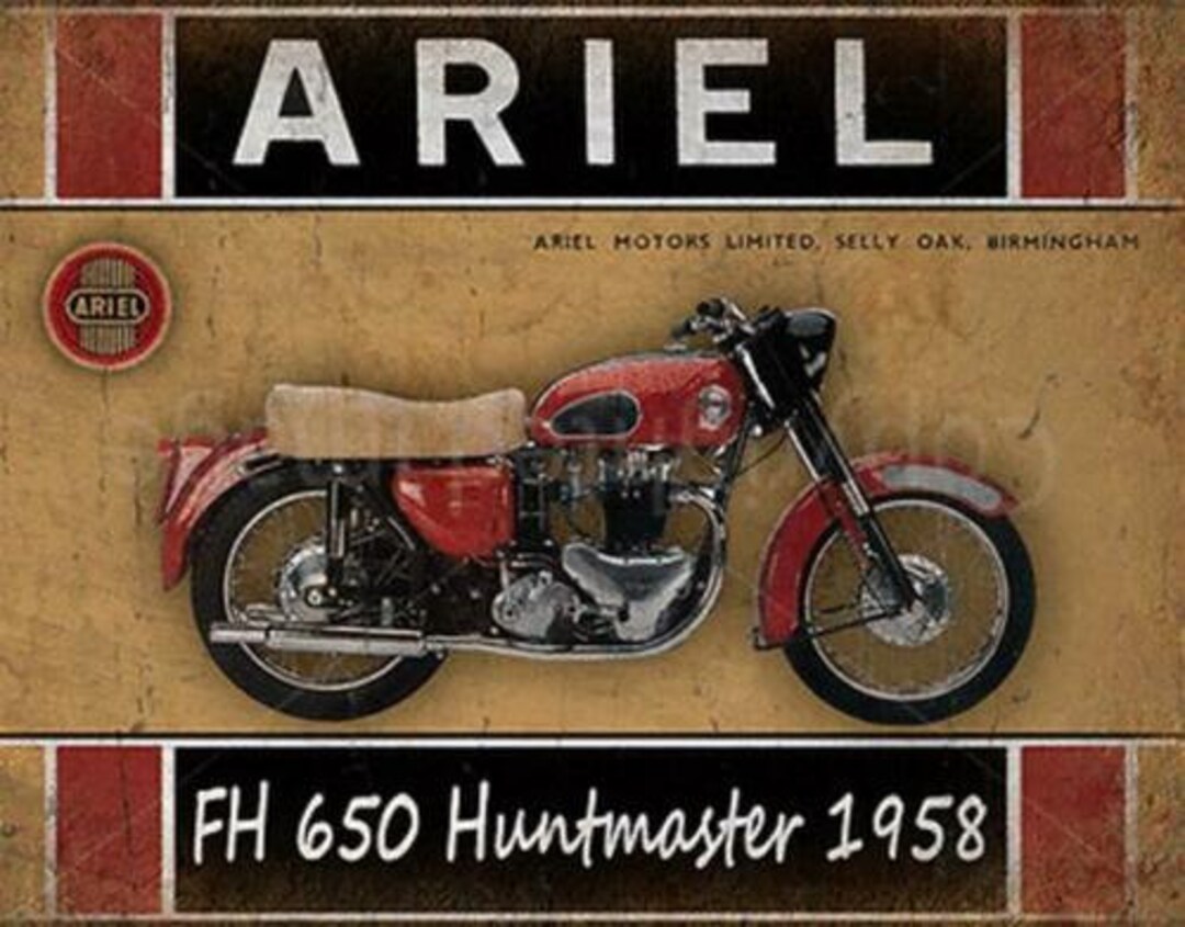 Ariel Fh 650 Huntmaster 1958 Motorcycle Vintage Garage Car - Etsy