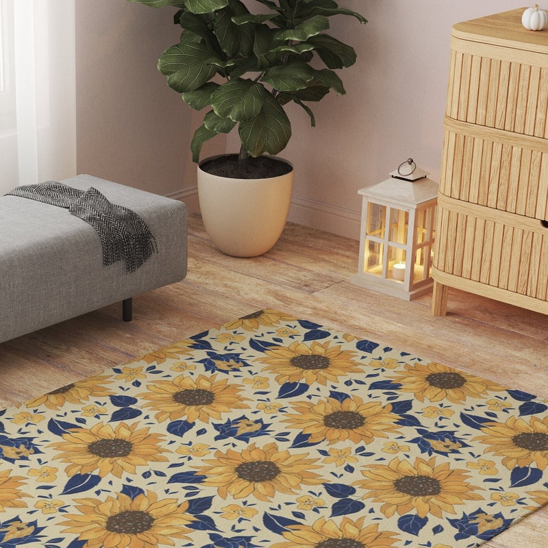 Sunflower Area Rug - Etsy