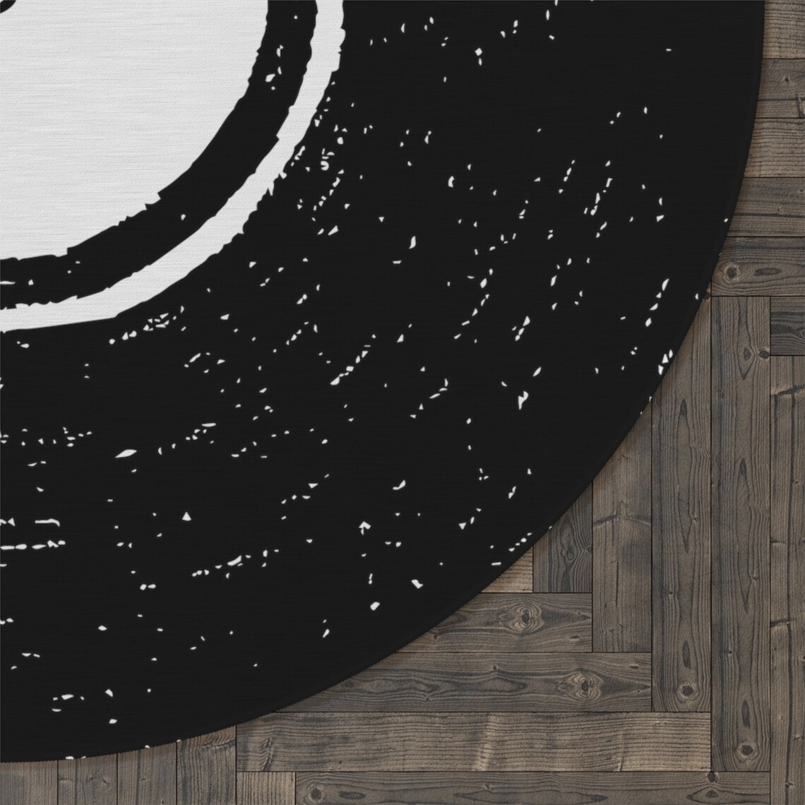 Retro Black and White Record Rug, Vintage Music Room Decor, Round Rug ...
