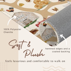 Farm Nursery Rug, Farm Nursery Decor, Farm Kids Play Rug, Farm Animals ...