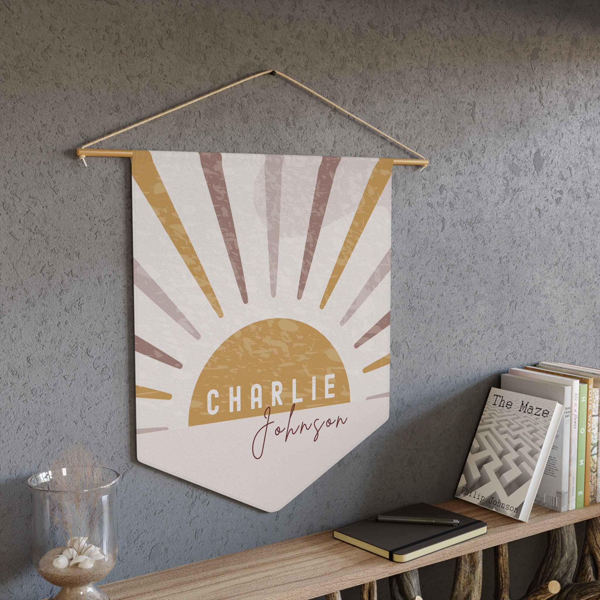 Personalized Boho Sun Name Wall Banner, Baby Stats Keepsake Gift - Etsy
