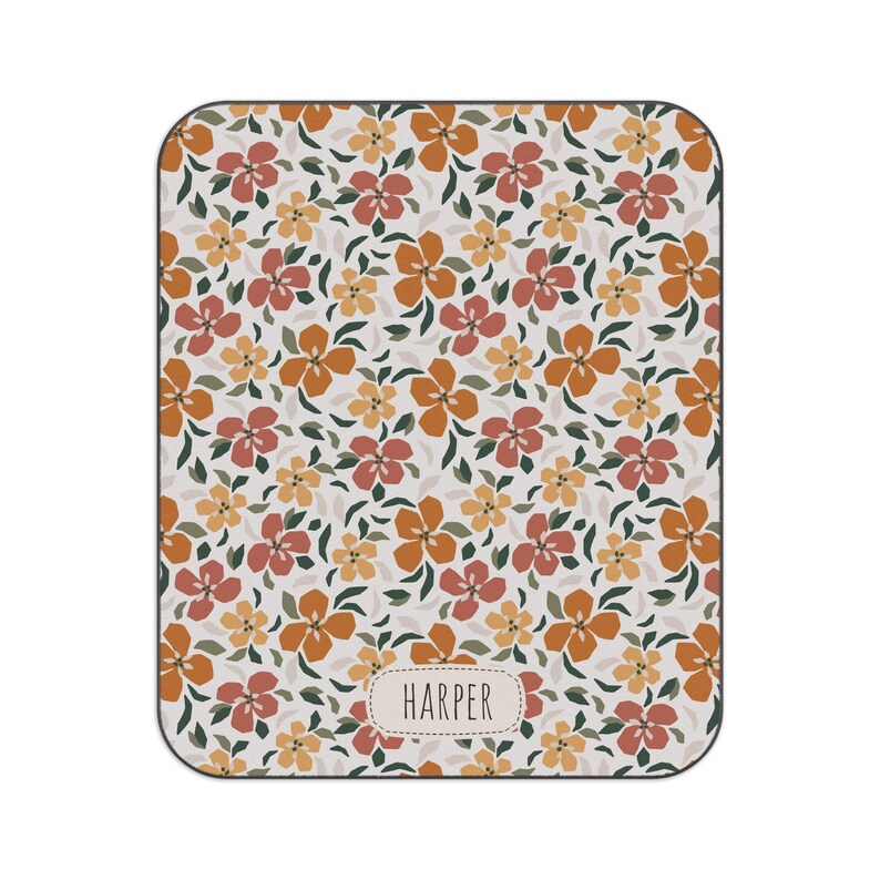 Aesthetic Picnic Blanket Waterproof, Personalized Retro Flower Picnic ...