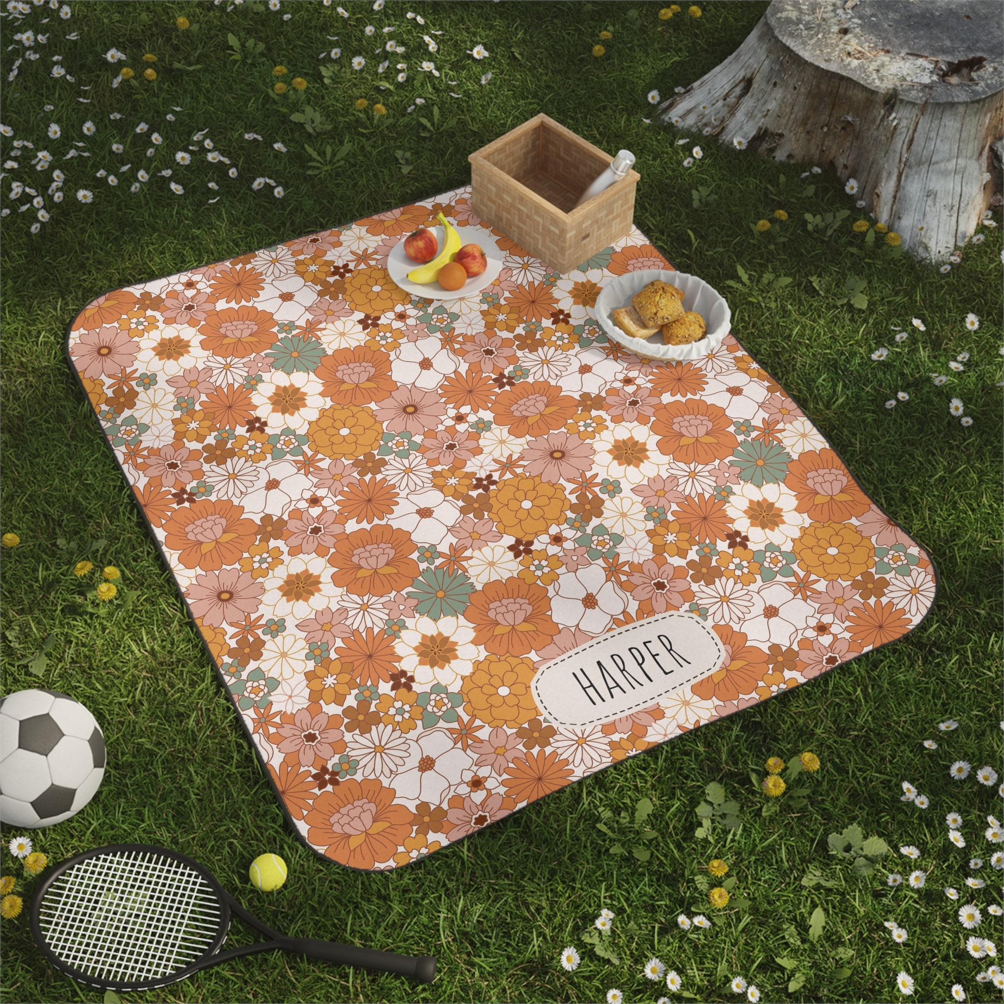 Personalized Aesthetic Boho Flower Picnic Blanket Waterproof, Daisy ...