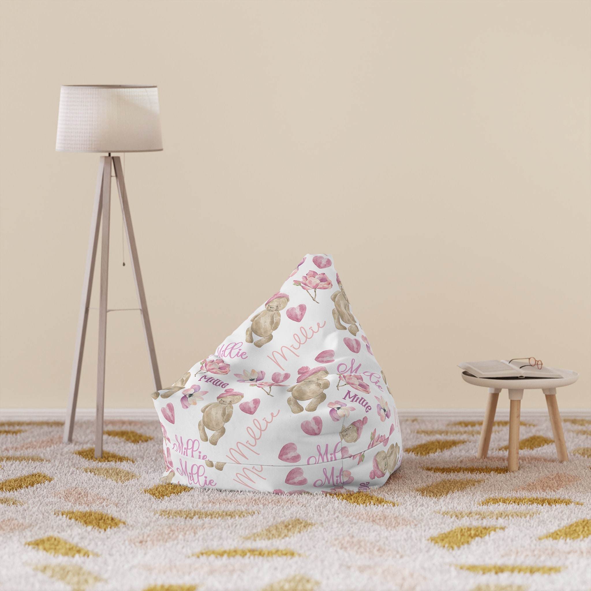 Personalized Girl Bean Bag Cover, Bean Bag Chair for Adult Teens Kids ...