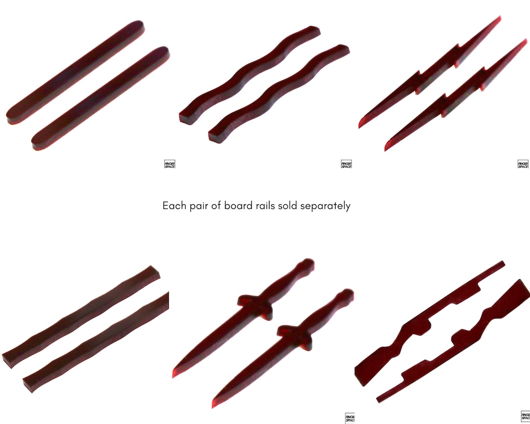 Semi-transparent Crimson Board Rails for Fingerboarding in 6 Shapes ...
