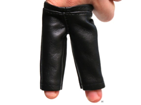 The back in Black Leather Miniature Finger Pants | Etsy