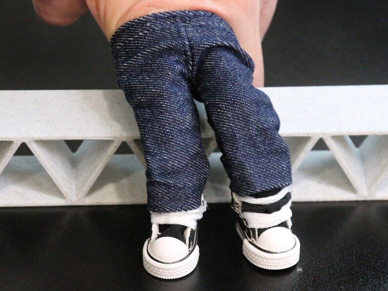 The "black Leather" or Denim Miniature Finger Pants for Fingerboarding ...