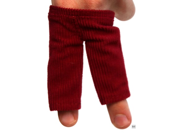 The maroon Miniature Finger Pants for | Etsy