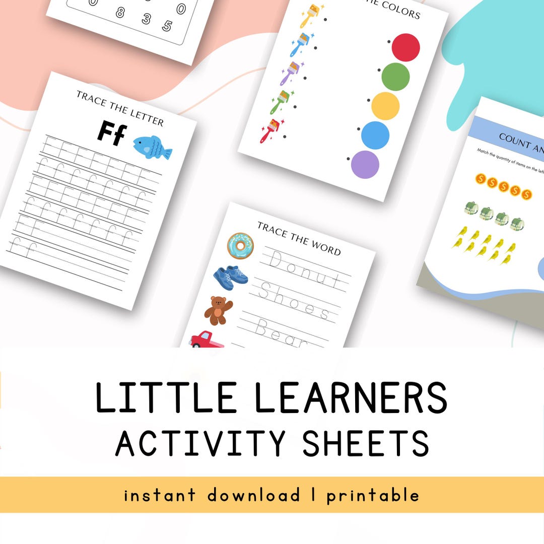 Little Learners Activity Sheets for Preschool & Kindergarten | 90 ...