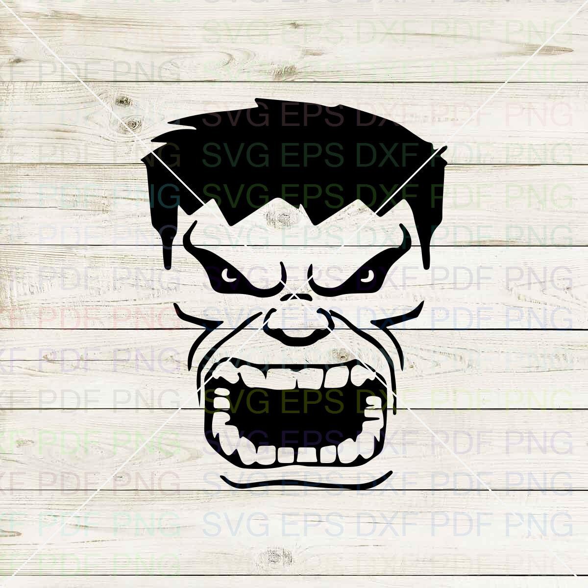 Vector Clipart Hulk Hand Face Silhouette 008 Svg Dxf Eps Pdf Png Cricut ...