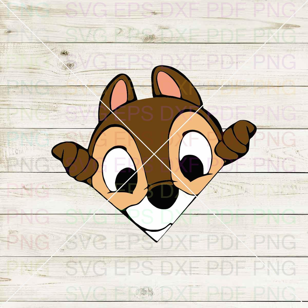 Scrapbooking Papercraft Chip And Dale Squirrel 002 Svg Dxf Eps Pdf Png ...
