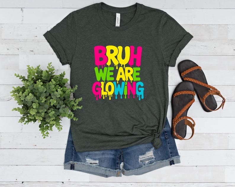Bruh We Are Glowing Svg Png, Glow Party Svg, Colour Paint Dripping ...