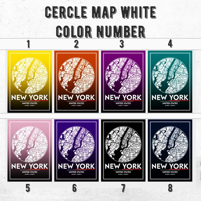 Custom City Map Circle, Personalized Street Print, Printable City Map ...