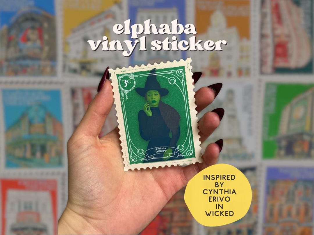 Elphaba Vinyl Sticker | Wicked Musical Postage Stamp Design - Etsy