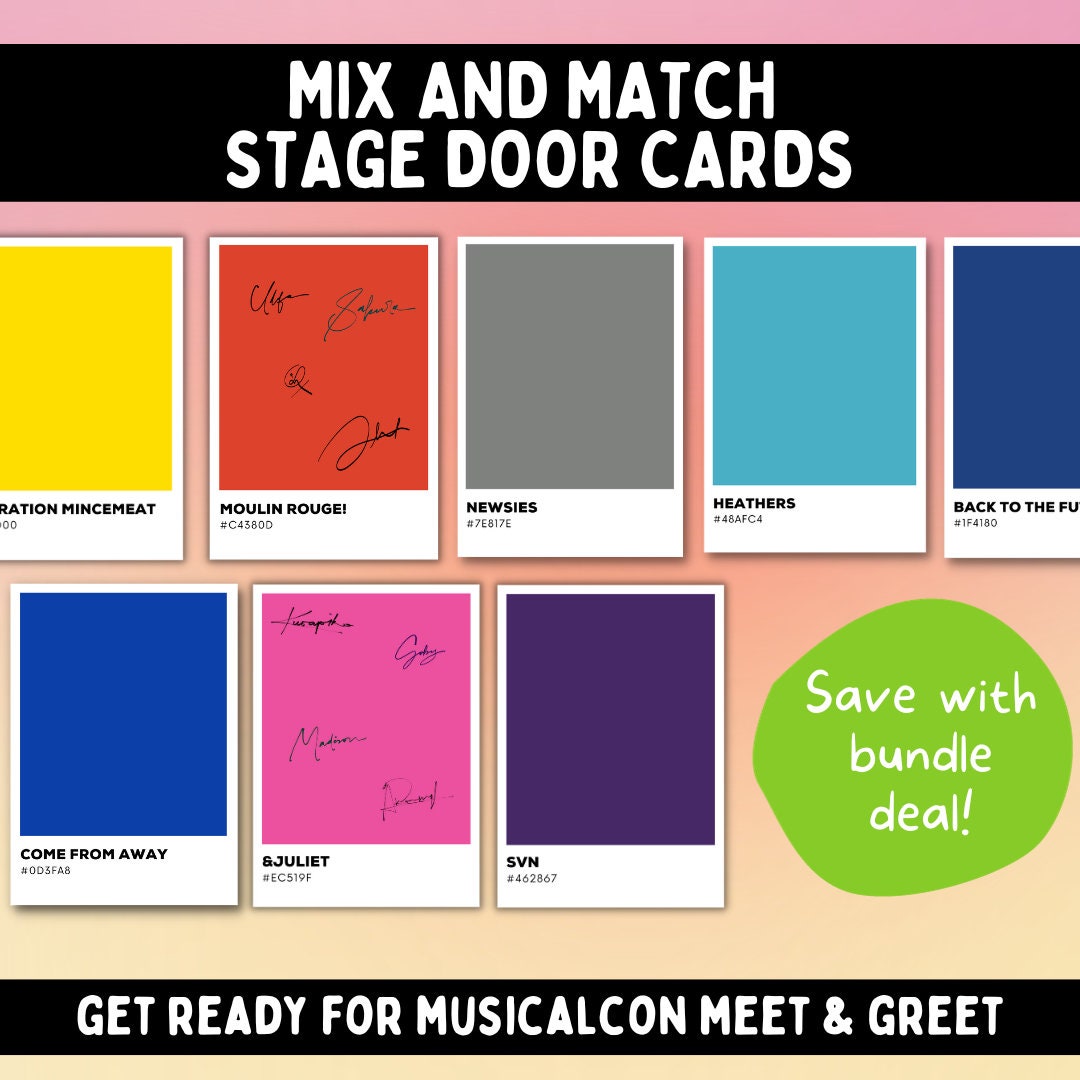 Stage Door Card Bundle A5 Cards for Musical Theatre Fans Hamilton ...