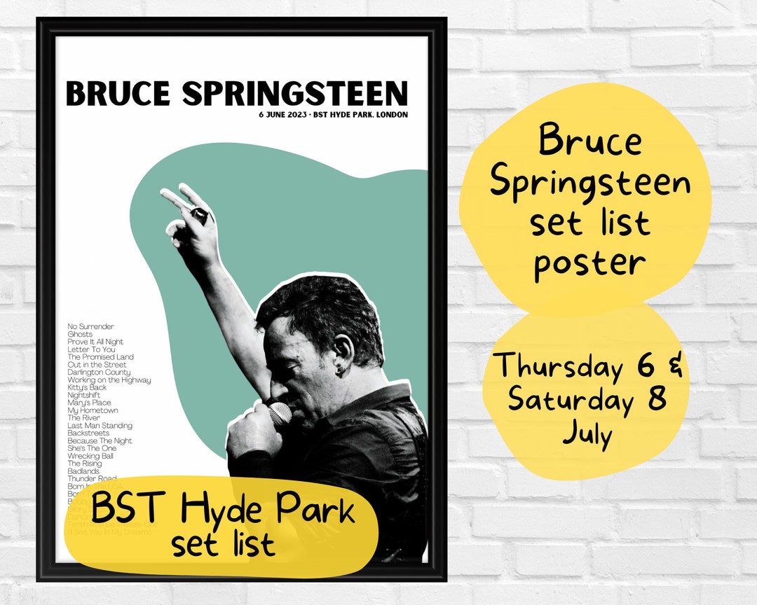 Bruce Springsteen Inspired TOUR 2024 Tour Poster Set-list Minimalist ...