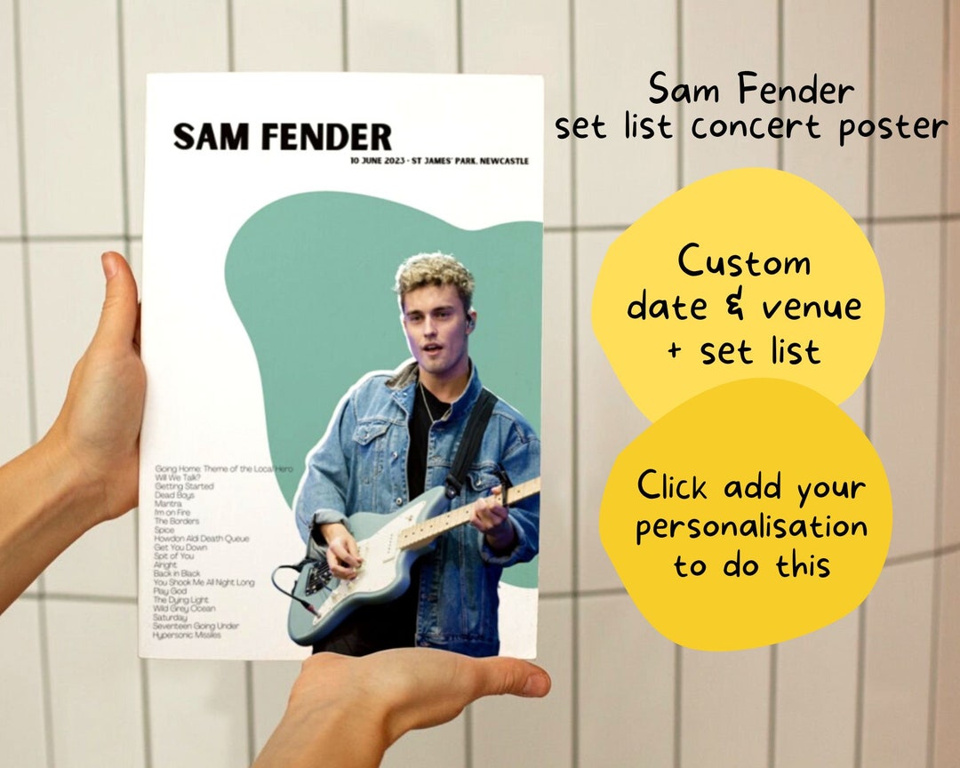 Sam Fender Inspired CUSTOMISABLE St James Park, Newcastle Set-list ...