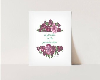 No Powder in the Powder Room Sign - Etsy