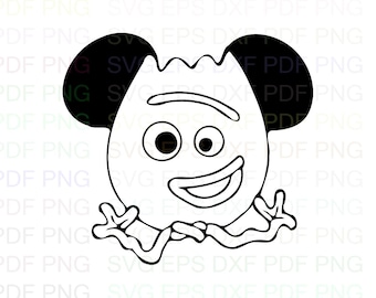 Vector Cricut Cutting file Forky Scary Outline Toy Story Svg Dxf Eps ...