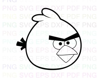 Chuck Angry Birds Very Happy Svg Dxf Eps Pdf Png Clipart Vector Cutting ...