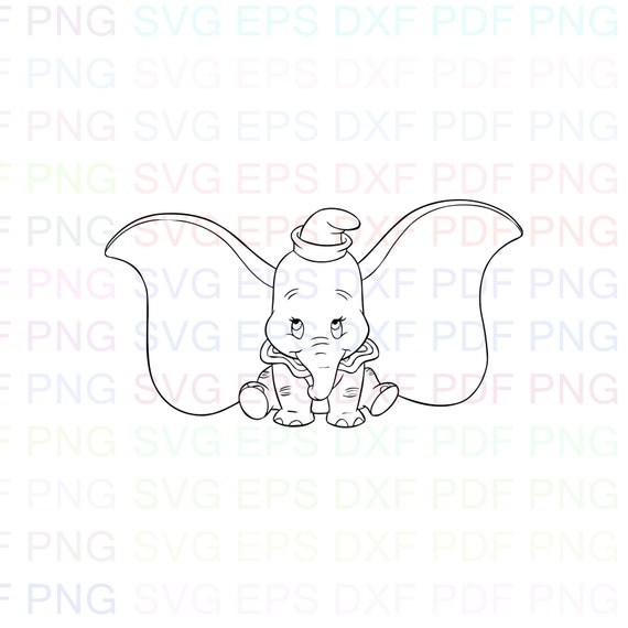 Card Making & Stationery Embellishments Clipart Dumbo With Big Ears Svg ...