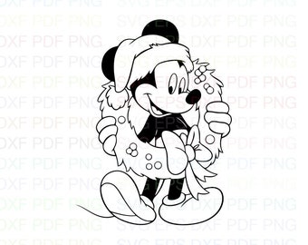 Mickey Christmas Wreath Svg | Etsy