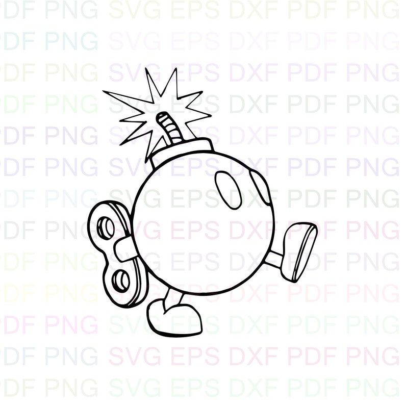 Super Mario Bomb Walking Svg Dxf Eps Pdf Png Cricut Cutting | Etsy