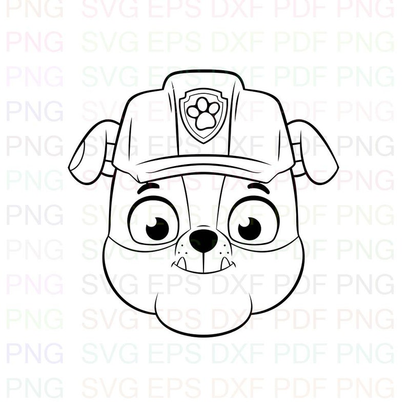 Rubble Face Paw Patrol Svg Dxf Eps Pdf Png Cricut Cutting | Etsy India