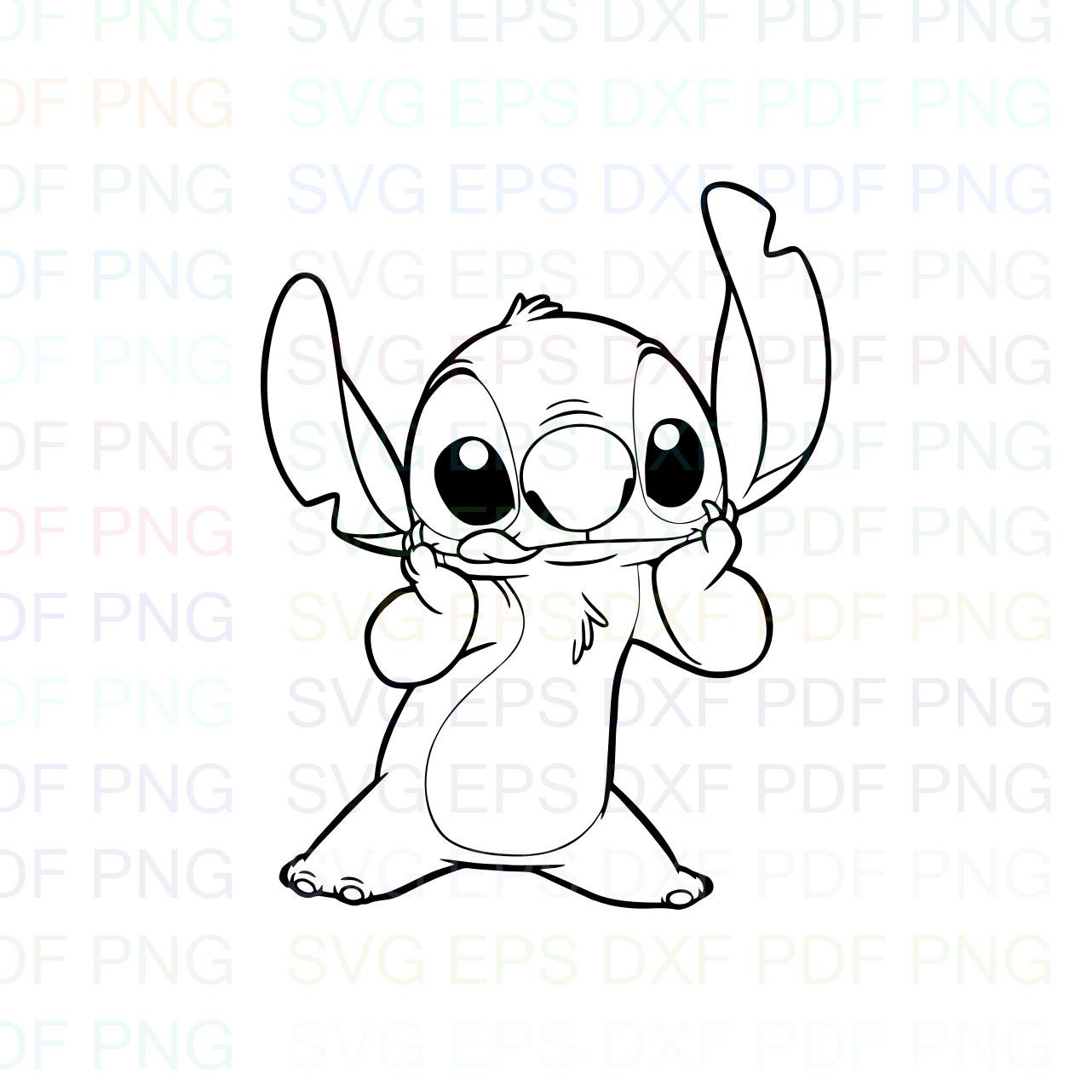 Stitch Lilo And Stitch 004 Svg Dxf Eps Pdf Png Vector Clipart Cutting ...