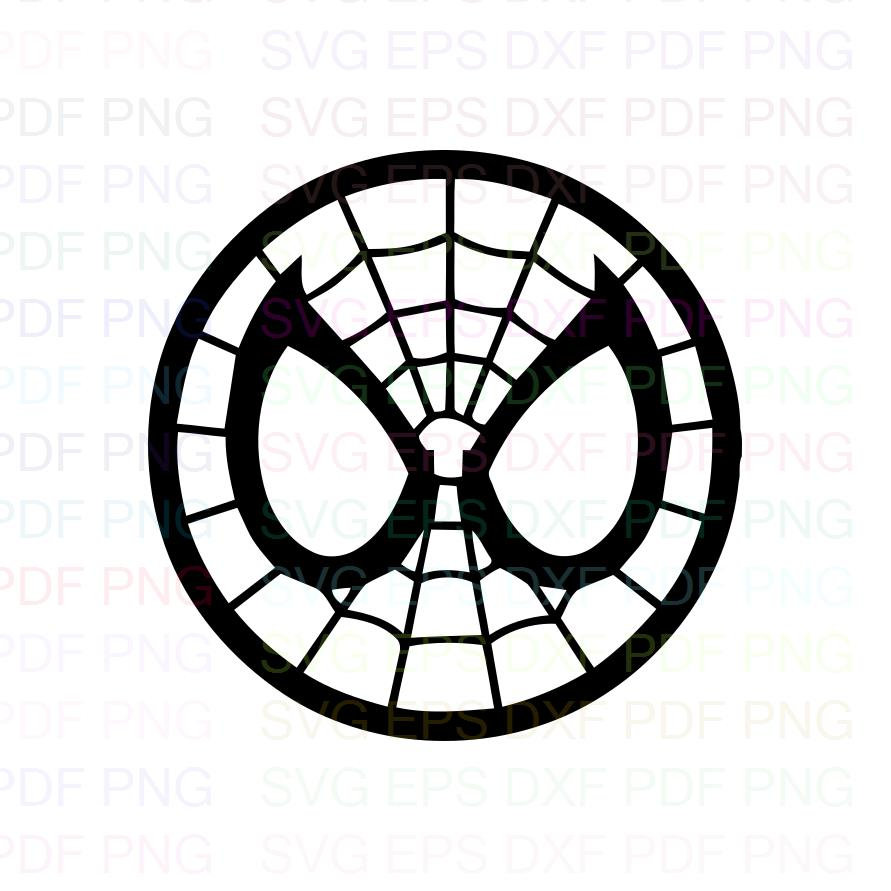 Spider Man Face Circle Silhouette Outline Svg Dxf Eps Pdf Png My Xxx