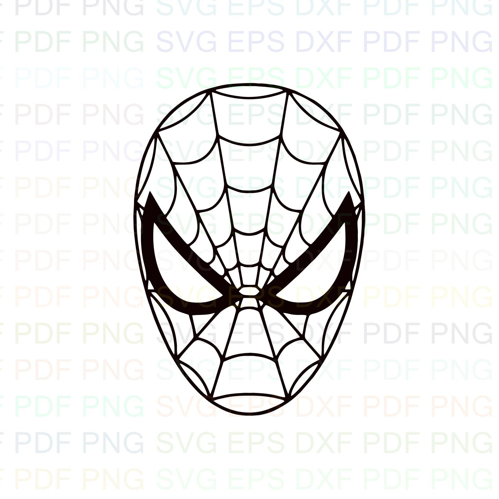 Spider Man Face 2 Svg Dxf Eps Pdf Png Cricut Cutting File | Etsy