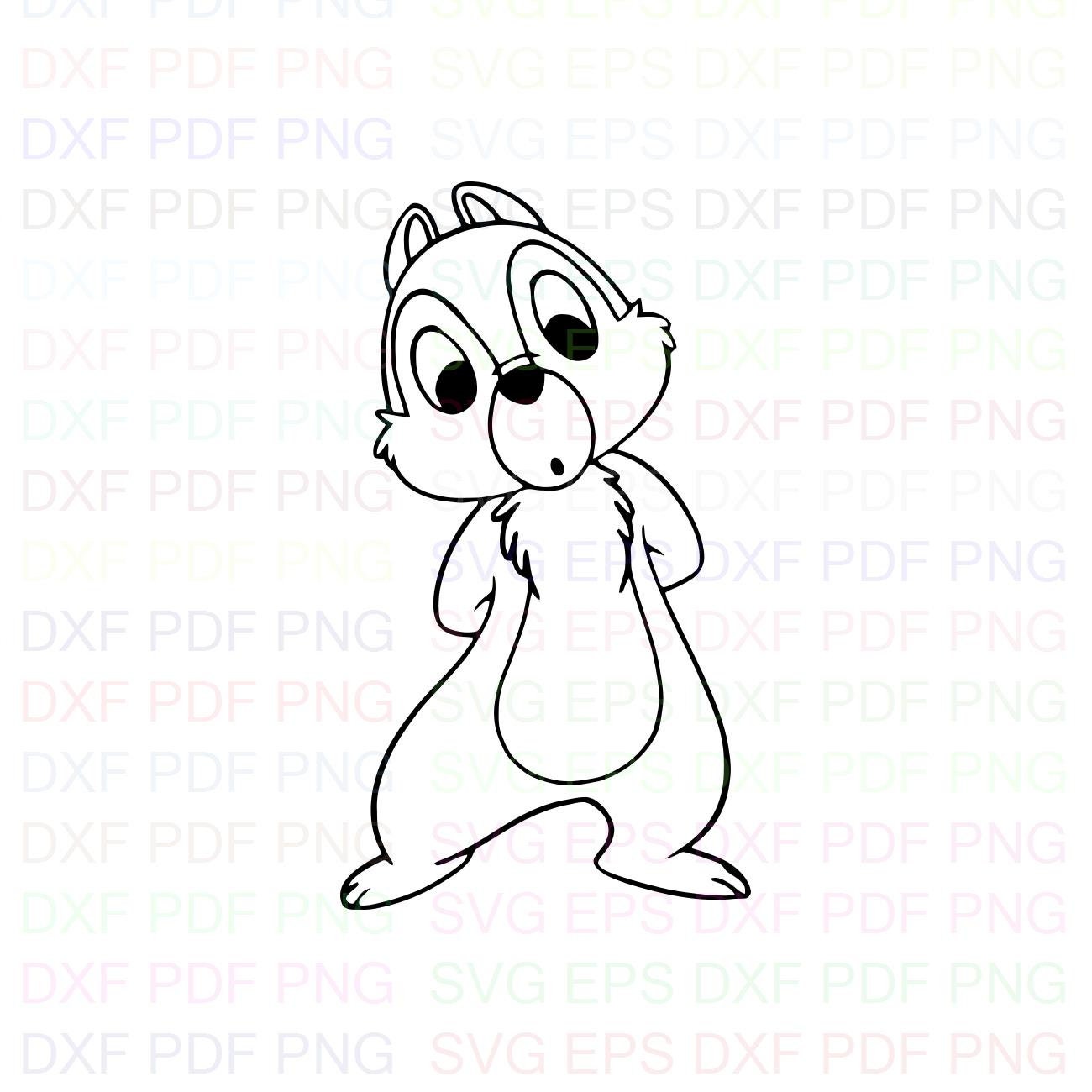 Scrapbooking Papercraft Chip And Dale Squirrel 002 Svg Dxf Eps Pdf Png ...