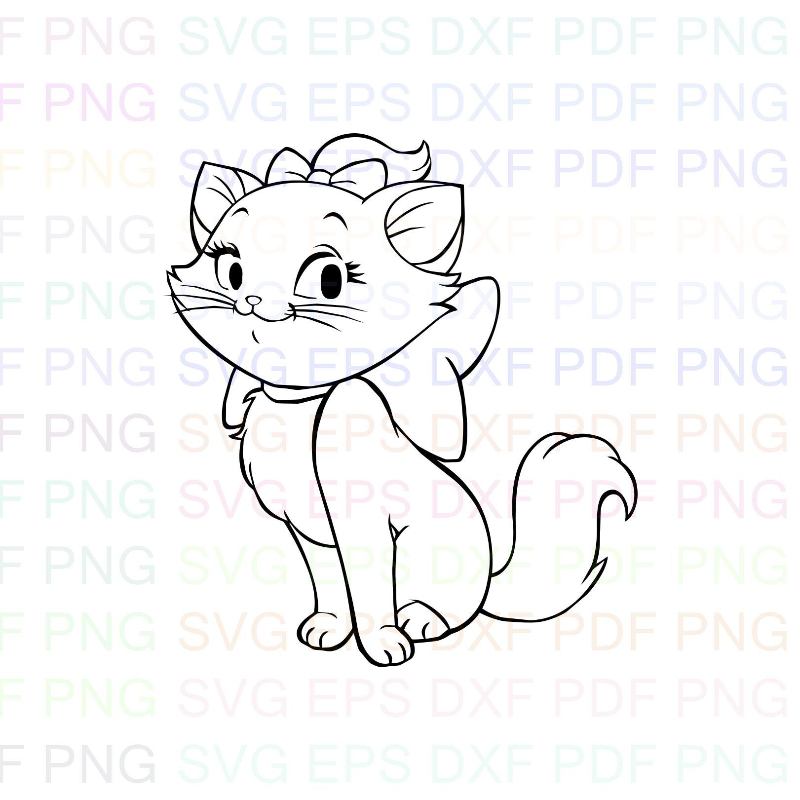 Clipart Vector Cutting file Cricut Marie The White Kitten The ...
