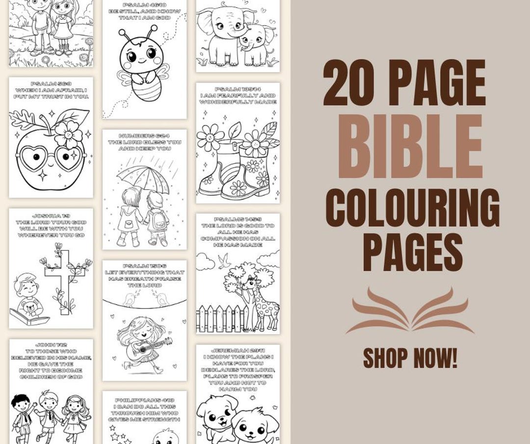 Bible Verse Coloring Pages for Kids: Christian Activity (PDF) - Etsy