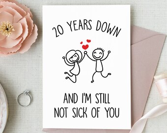 Funny 20 Year Anniversary Card, 20th Wedding Anniversary Card ...